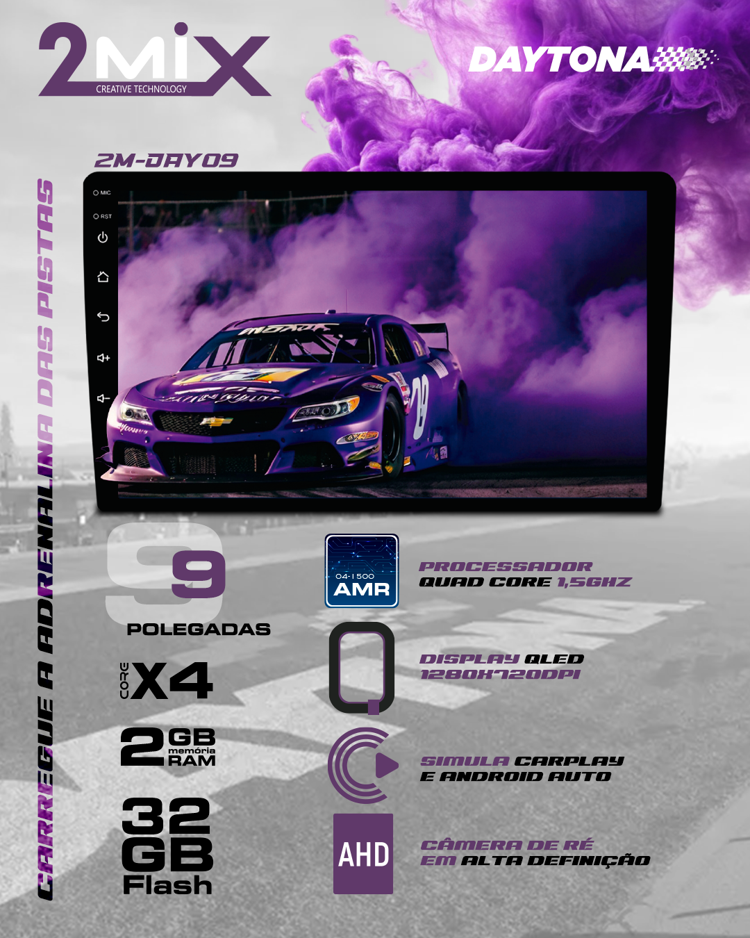 CENTRAL MULTIMIDIA 2MIX ANDROID 9" DAYTONA - 2 MiX